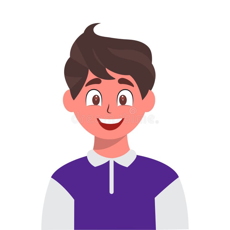 Cheerful Young Boy Character on White Stock Illustration - Illustration ...