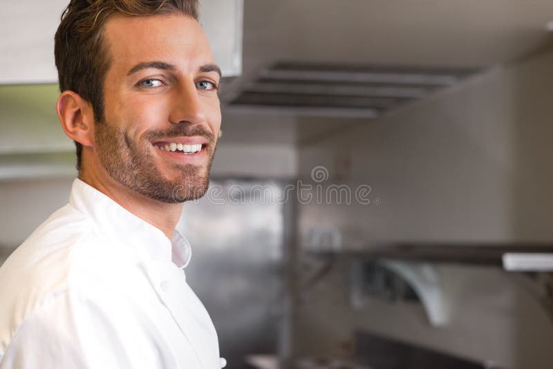 Cheerful Young Chef Looking at Camera Stock Image - Image of chefs ...