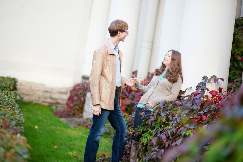 Cheerful Young Couple Having a Date Stock Photo - Image of laugh ...