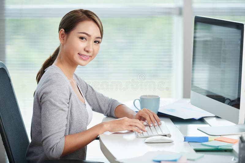 Computing business lady stock photo. Image of workplace - 112287420