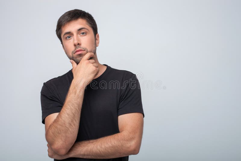 Cheerful Guy Planning His Morning in Bedroom Stock Image - Image of ...