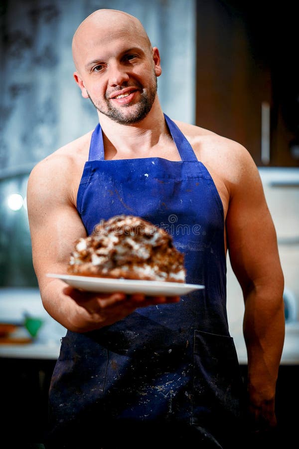 Cheerful Young Man with a Cake Stock Image - Image of lifestyle, face ...