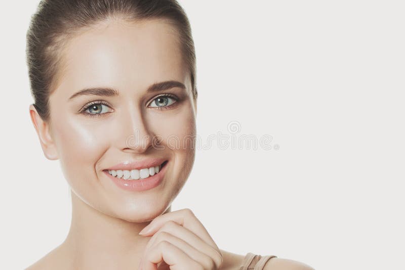 Cheerful Young Woman Smiling, Face Close Up Stock Image - Image of nice ...