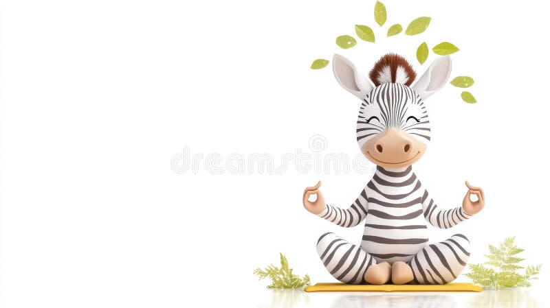 Cheerful Zebra Practicing Yoga in Tree Pose, Surrounded by Greenery ...