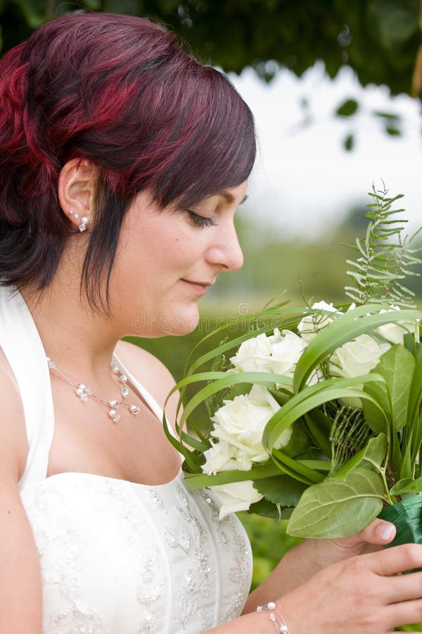 Cheerfull bride stock image. Image of holding, isolated - 7619051