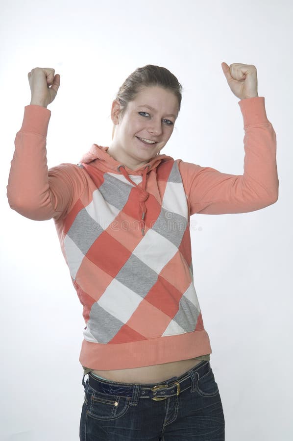 Cheerfull woman stock photo. Image of happiness, motion - 12324262