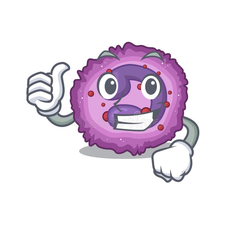 Cheerfully Lymphocyte Cell Making Thumbs Up Gesture Stock Vector ...