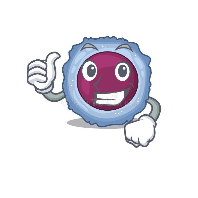 Thumbs Up of Lymphocyte Cell Cartoon Design with Board Stock Vector ...
