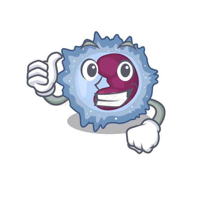 Cheerfully Monocyte Cell Making Thumbs Up Gesture Stock Vector ...