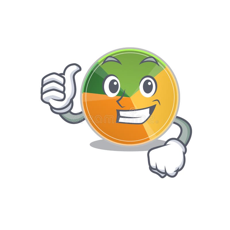 Cheerfully Pie Chart Making Thumbs Up Gesture Stock Vector ...
