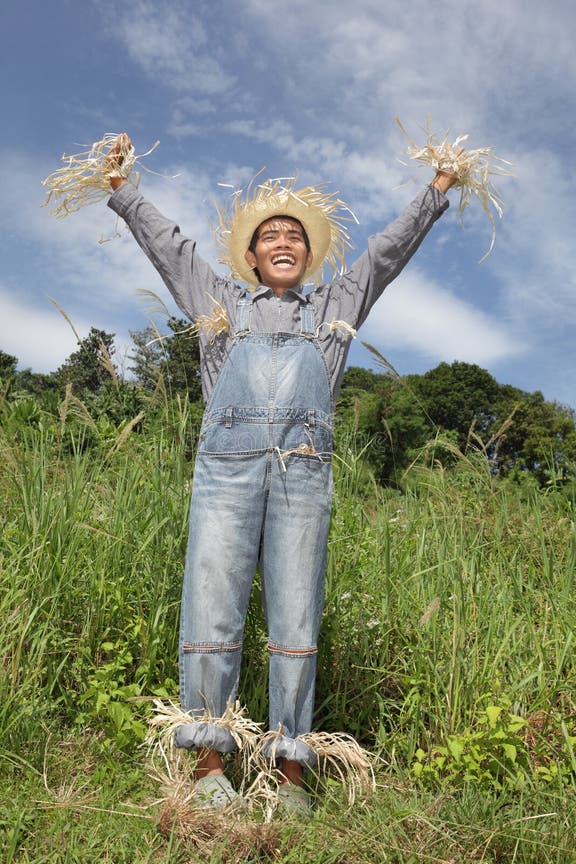 Cheering boss scarecrow stock photo. Image of victorious - 17951818