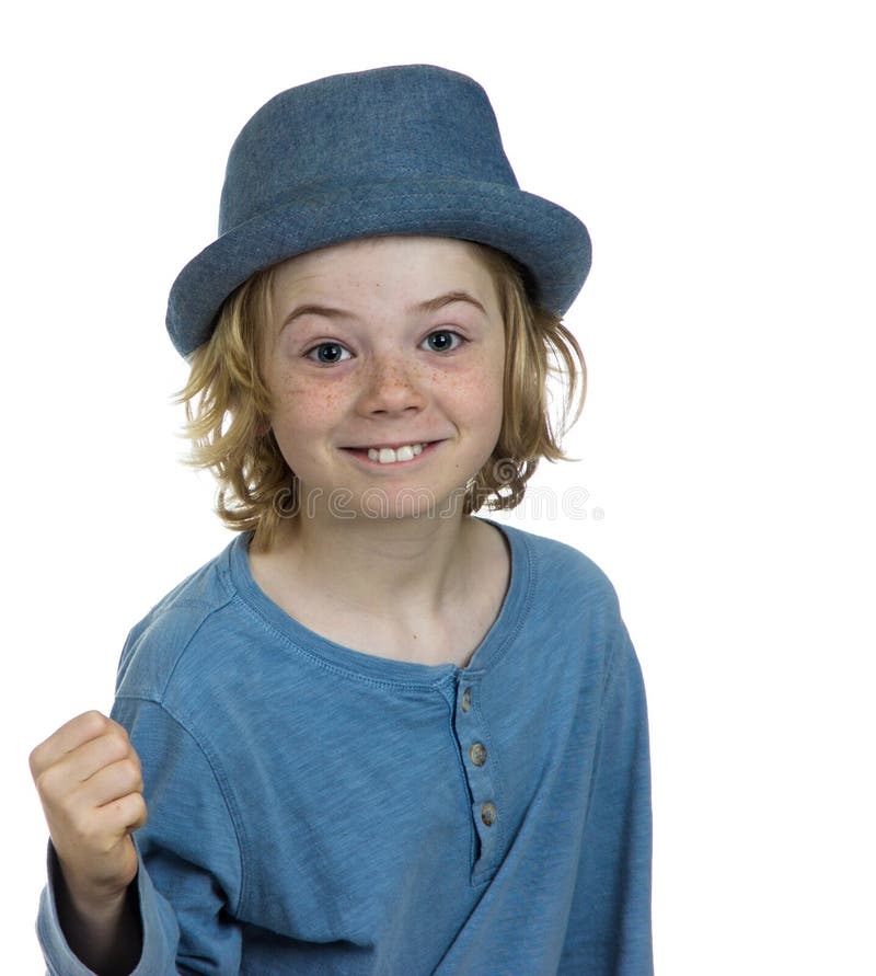 Cheering boy stock image. Image of portrait, hand, adorable - 27082125