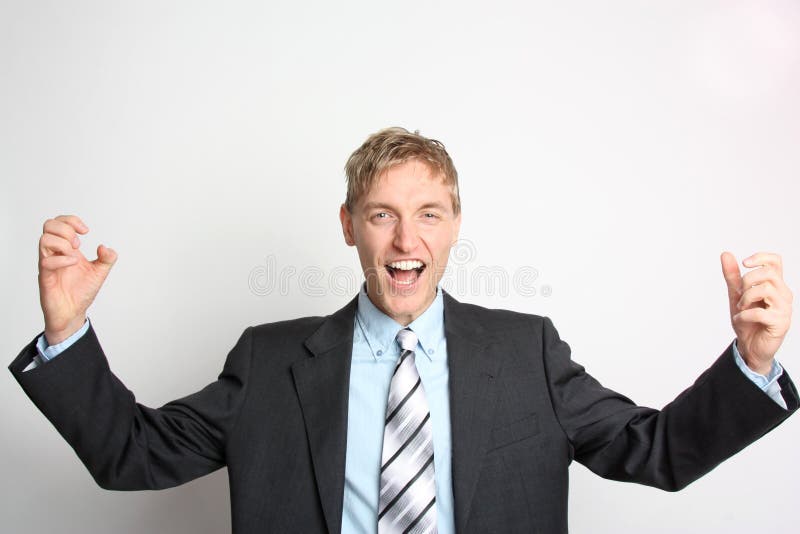 Cheering Businessman stock photo. Image of manager, laughing - 28268666