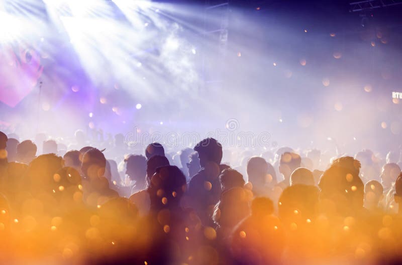 Cheering Crowd at a Concert Editorial Photo - Image of excited, cheer ...