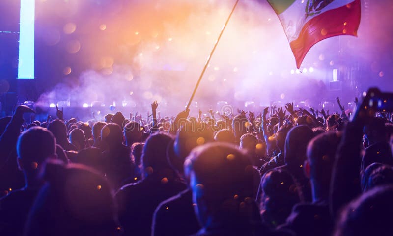 Cheering Crowd at a Concert Editorial Photography - Image of cheerful ...