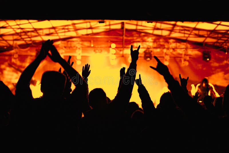 Cheering crowd at concert stock image. Image of lifestyle - 99916171