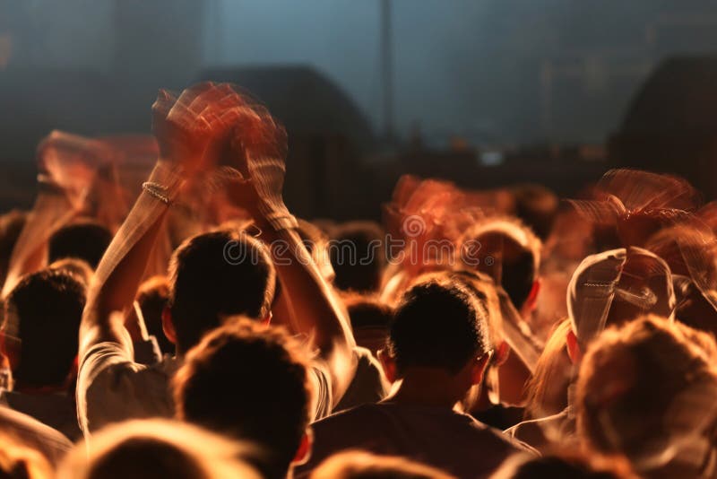 Cheering hands in concert stock photo. Image of musician - 33604738