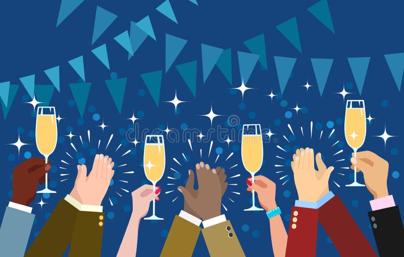 Cheering Hands Illustration Stock Vector - Illustration of design ...