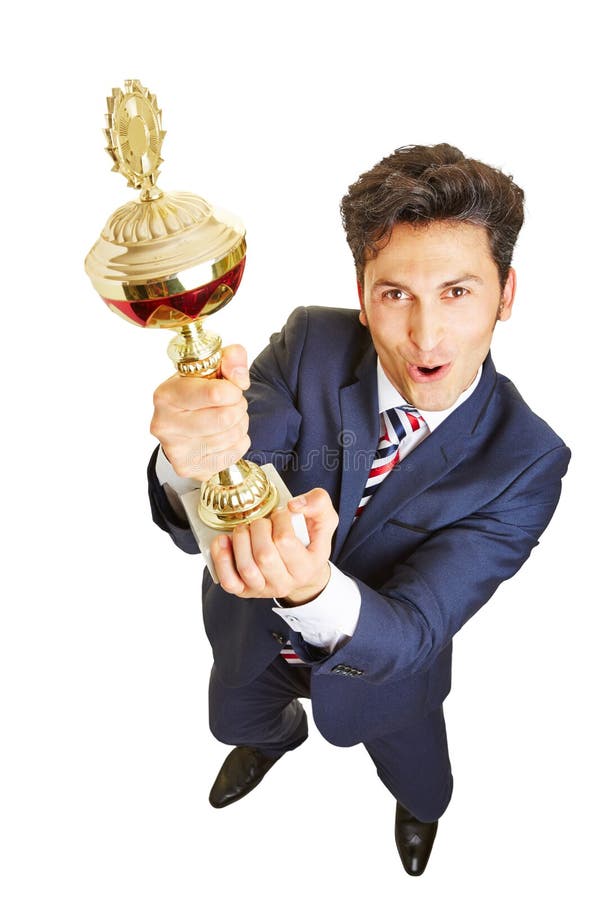 Manager with trophy stock image. Image of confidence, stubble - 9705947