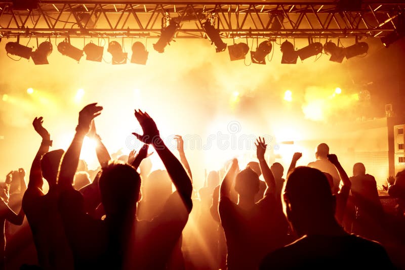 Concert Crowd at Rock Concert Stock Photo - Image of event, crowd ...