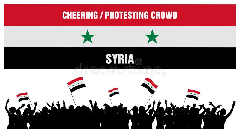 Cheering or Protesting Crowd Syria Stock Illustration - Illustration of ...