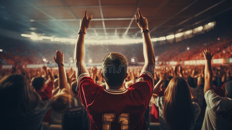 Cheering of a Young Fan in the Stands Stock Image - Image of nevada ...