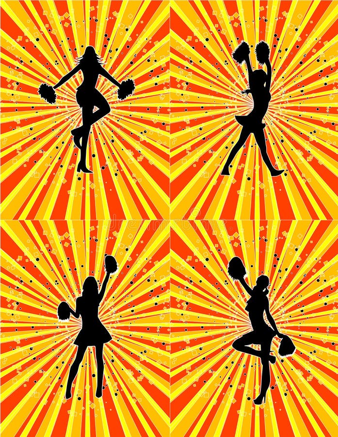 Cheerleader Background! Set of 4! Vector / Eps 8 Stock Vector ...