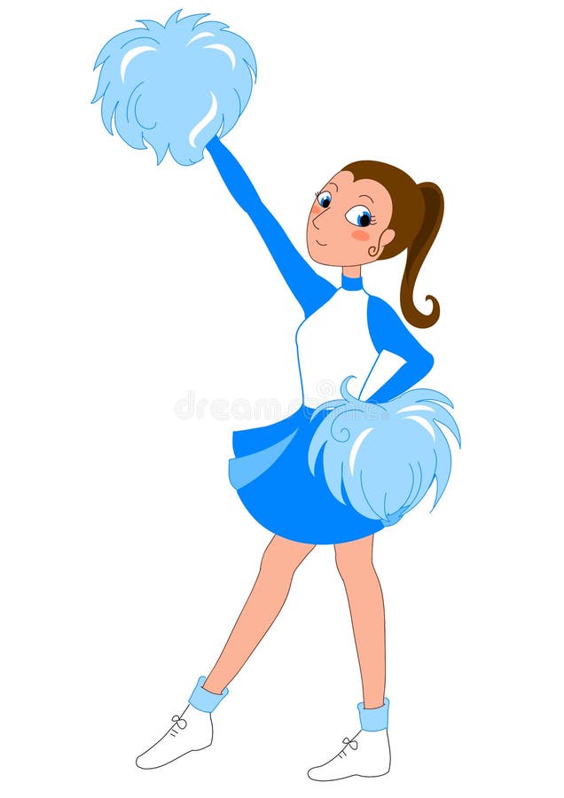 Cheerleader in Blue - Vector Stock Vector - Illustration of girl ...