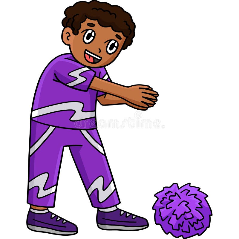 Cheerleader Boy in a Clapping Pose Cartoon Clipart Stock Vector ...