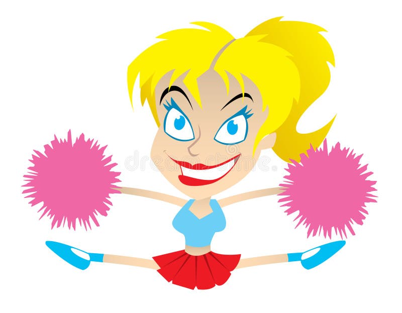 Cheerleader Cartoon Illustration Stock Vector - Illustration of dressed ...
