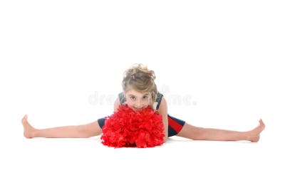 Cheerleader Girl Doing a Split Stock Image - Image of pride, portrait ...