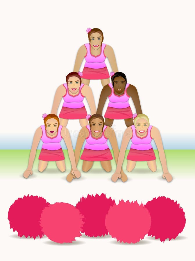 Cheerleading Pyramids Clipart