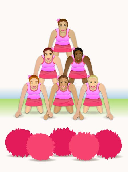 Cheerleader Pyramid stock illustration. Illustration of illustrations ...