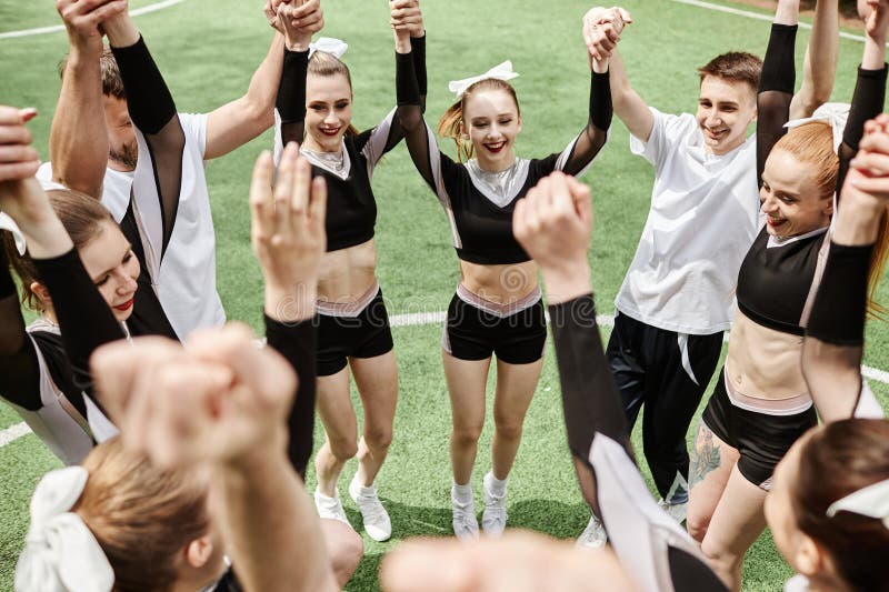 Cheerleader Team Happy with Victory in Competition Stock Image - Image ...
