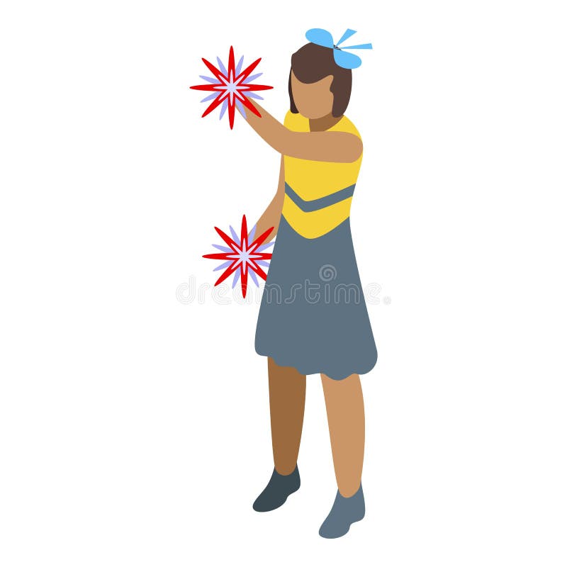 Cheerleaders Icon Isometric Vector. Cheer Girl Stock Vector ...