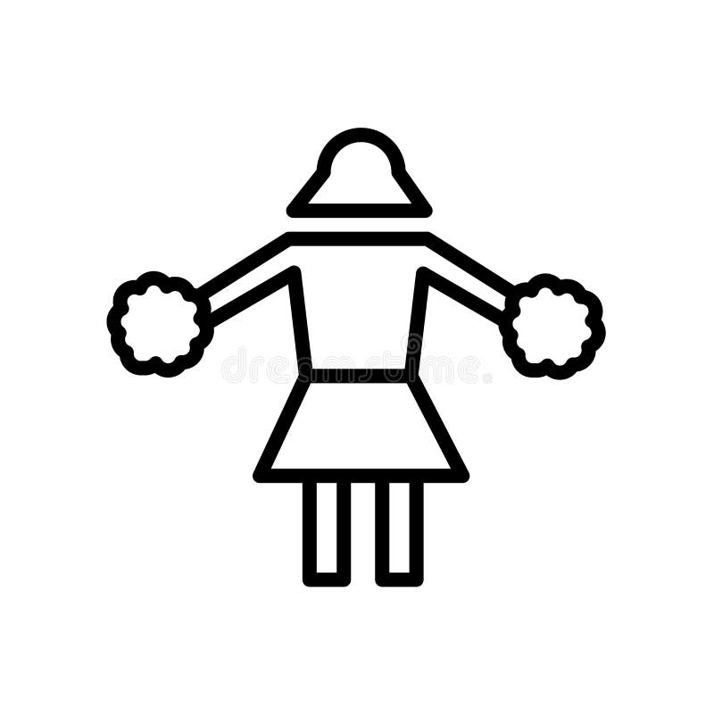 Cheerleading Icon Pictogram Vector Design. Stick Figure Man Cheerleader ...