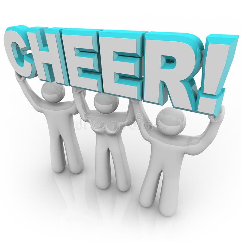 Cheerleading Squad in Rally - Lifting Word Cheer Stock Illustration ...