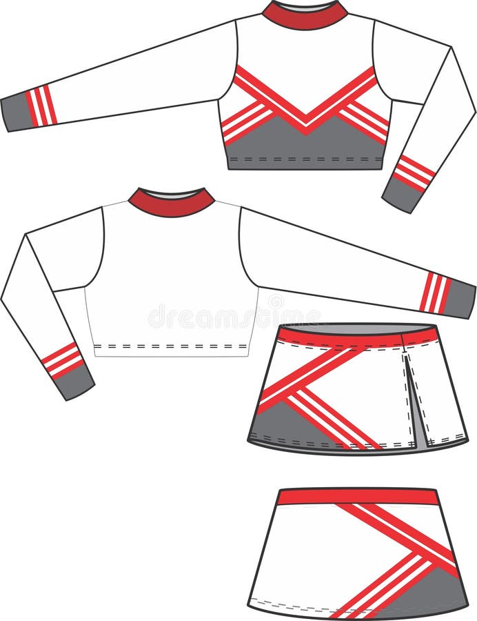 Cheerleading Uniform Mock Up Illustration Vector Stock Vector ...