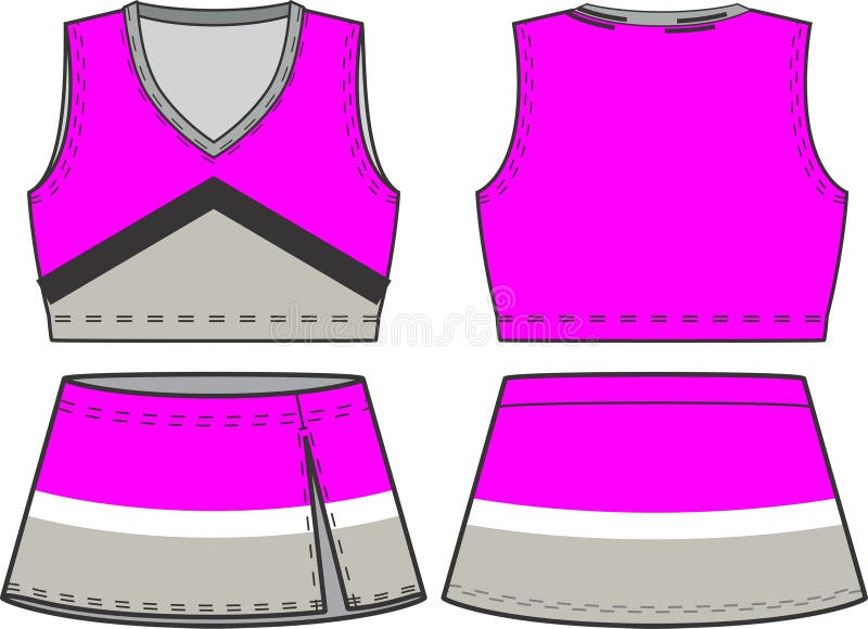 Cheerleading Uniform Mock Up Illustration Vector Stock Vector ...