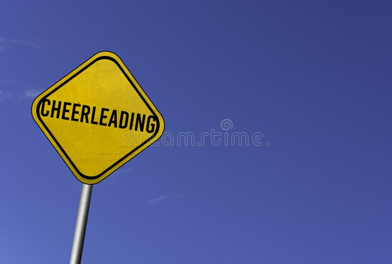 Cheerleading - Yellow Sign with Blue Sky Background Stock Illustration ...