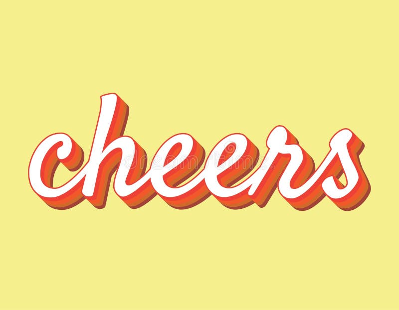 Cheers Orange Colored Layers Text Design Stock Illustration ...