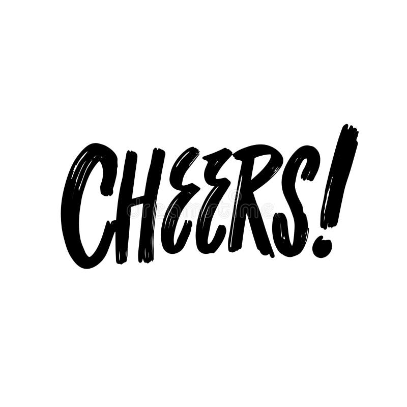 Cheers. Black Color Modern Lettering Font Typography Stock Vector ...