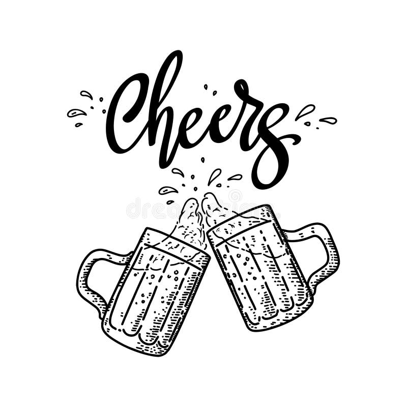 Cheers, Hand Lettering Phrase, Poster Design,calligraphy Stock Vector ...