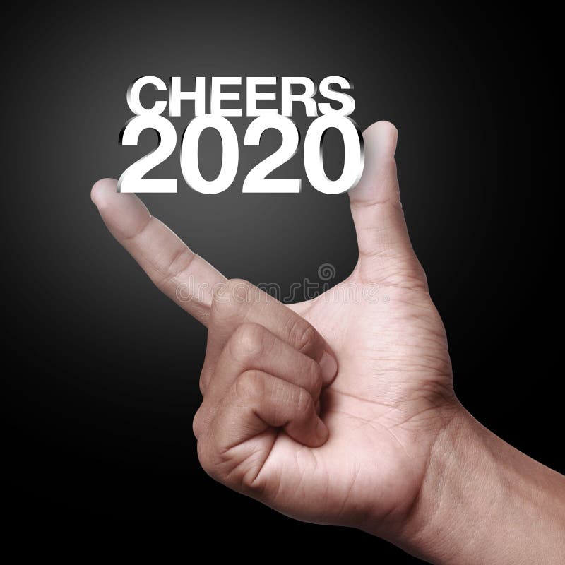 Cheers 2020with hand stock image. Image of hand, happy - 155805781