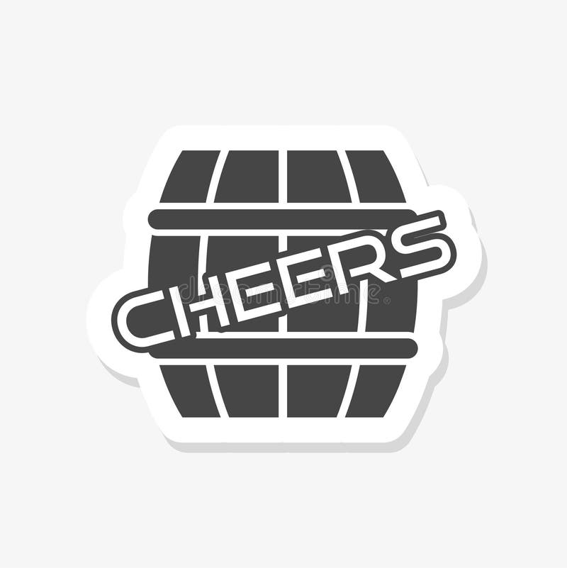 Cheers Web Sticker. Yellow Emoji Character with Glass of Wine in ...