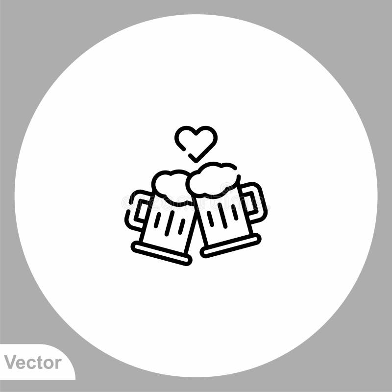 Cheers Vector Icon Sign Symbol Stock Vector - Illustration of drawing ...