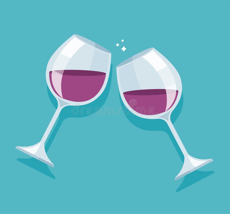 Cheers Wine Glasses Vector Illustration Stock Vector - Illustration of ...