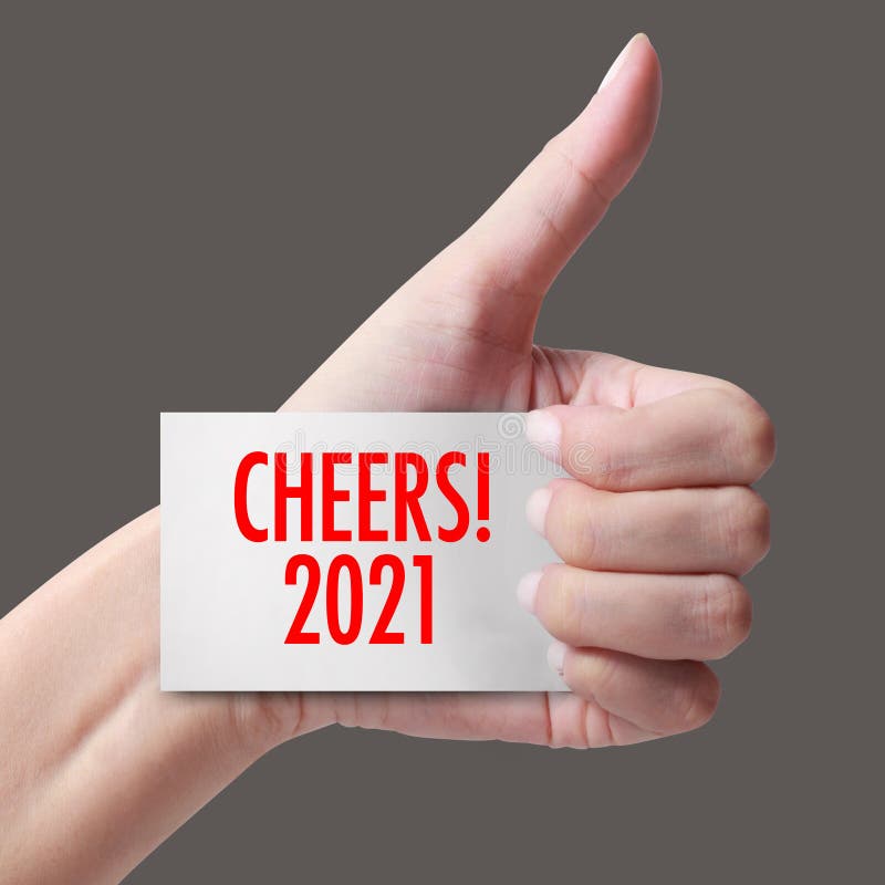 Cheers year 2021 with hand stock photo. Image of cheers - 202131562