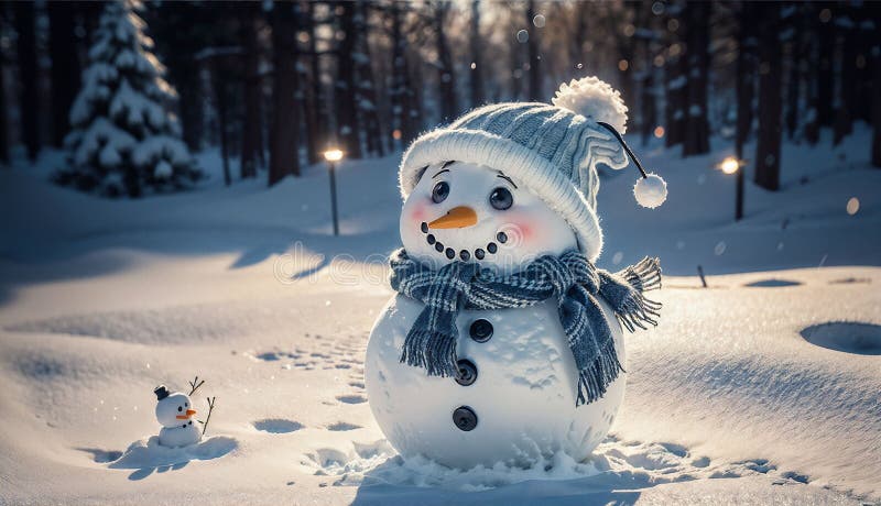 A Cheery Christmas Background Banner with a Laughing Snowman Stock ...