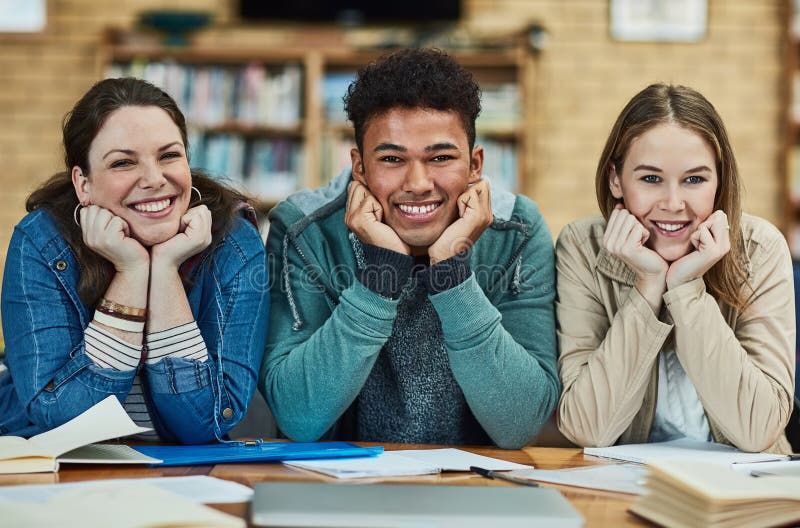 Cheery Study Buddies. Portrait of a Group of University Students ...